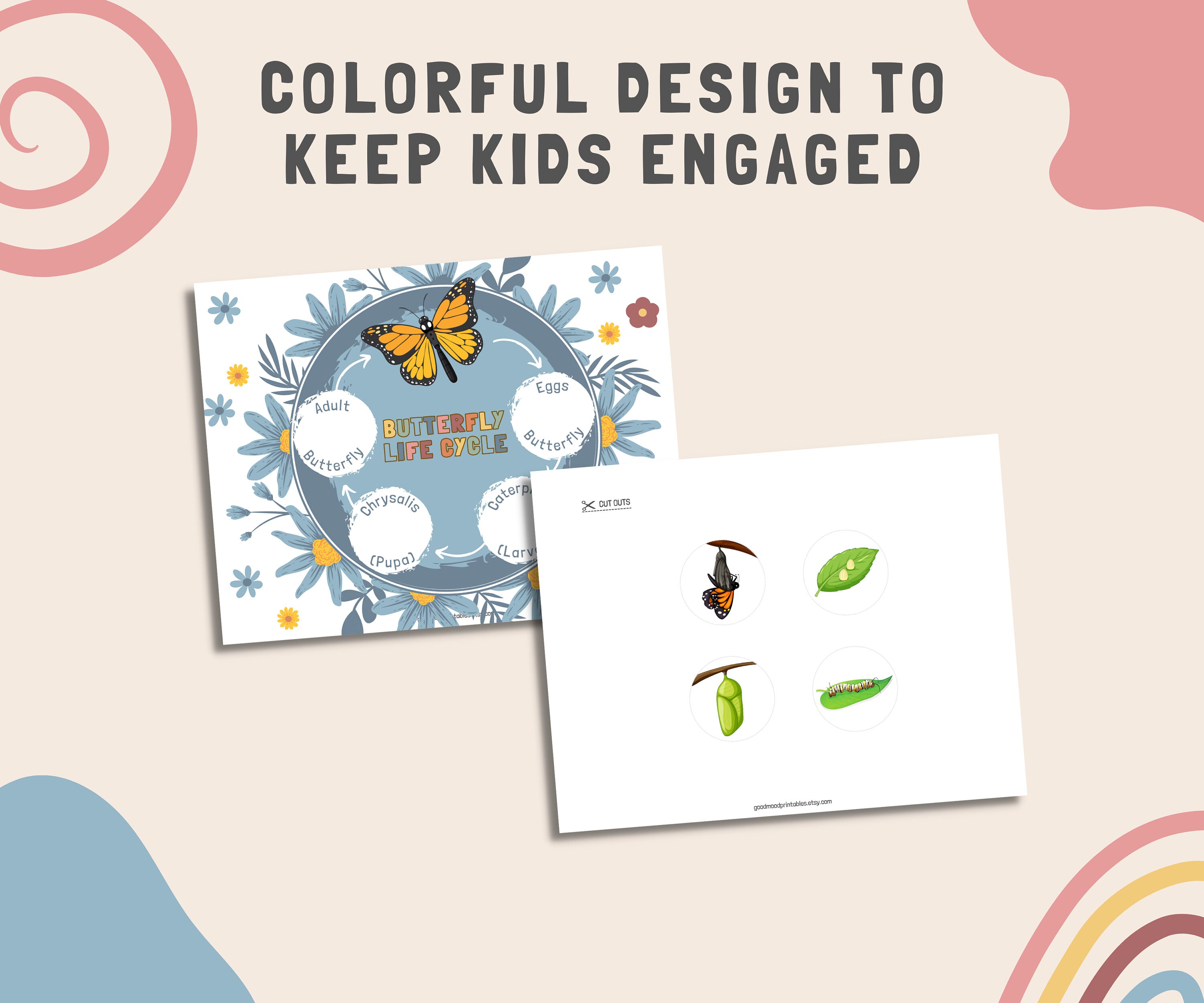 Butterfly Life Cycle Activity, Summer Busy Book Activity for Toddlers ...