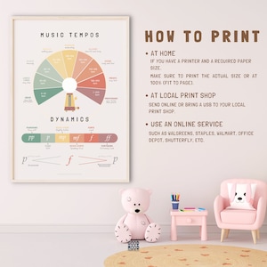 Music Tempos and Dynamics Poster, Music Education, Music Note Value ...