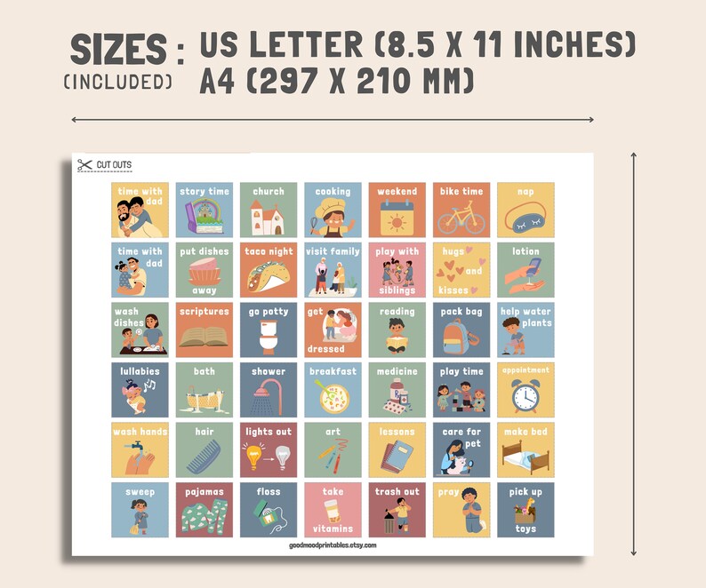 Chore Chart for Kids Daily Routine Montessori Printable - Etsy