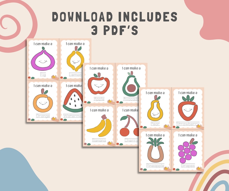 Fruits Playdough Mats, Printable Toddler, Preschool Educational ...