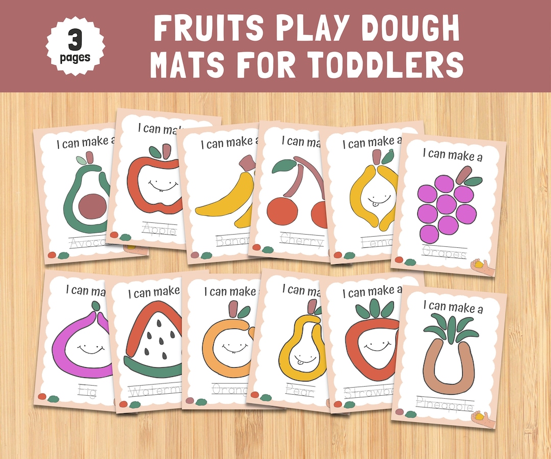 Fruits Playdough Mats, Printable Toddler, Preschool Educational ...