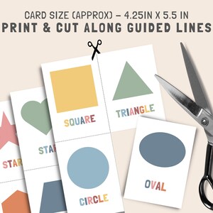 12 Shapes Flash Cards, Toddler Flashcards Printables, Montessori ...
