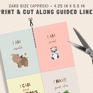 60 Affirmation Cards for Kids, Motivational Cards, Digital Download ...