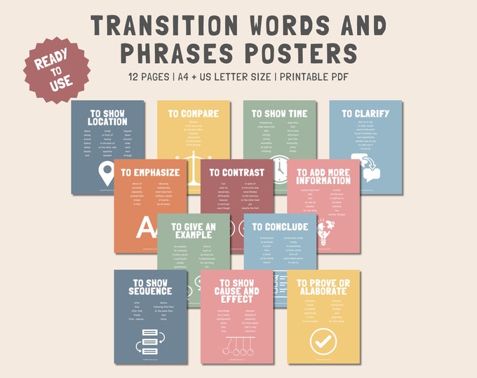 Transition Words Anchor Chart Classroom Anchor Chart - Etsy Canada Transition Words Anchor Chart Classroom Anchor Chart - Etsy Canada