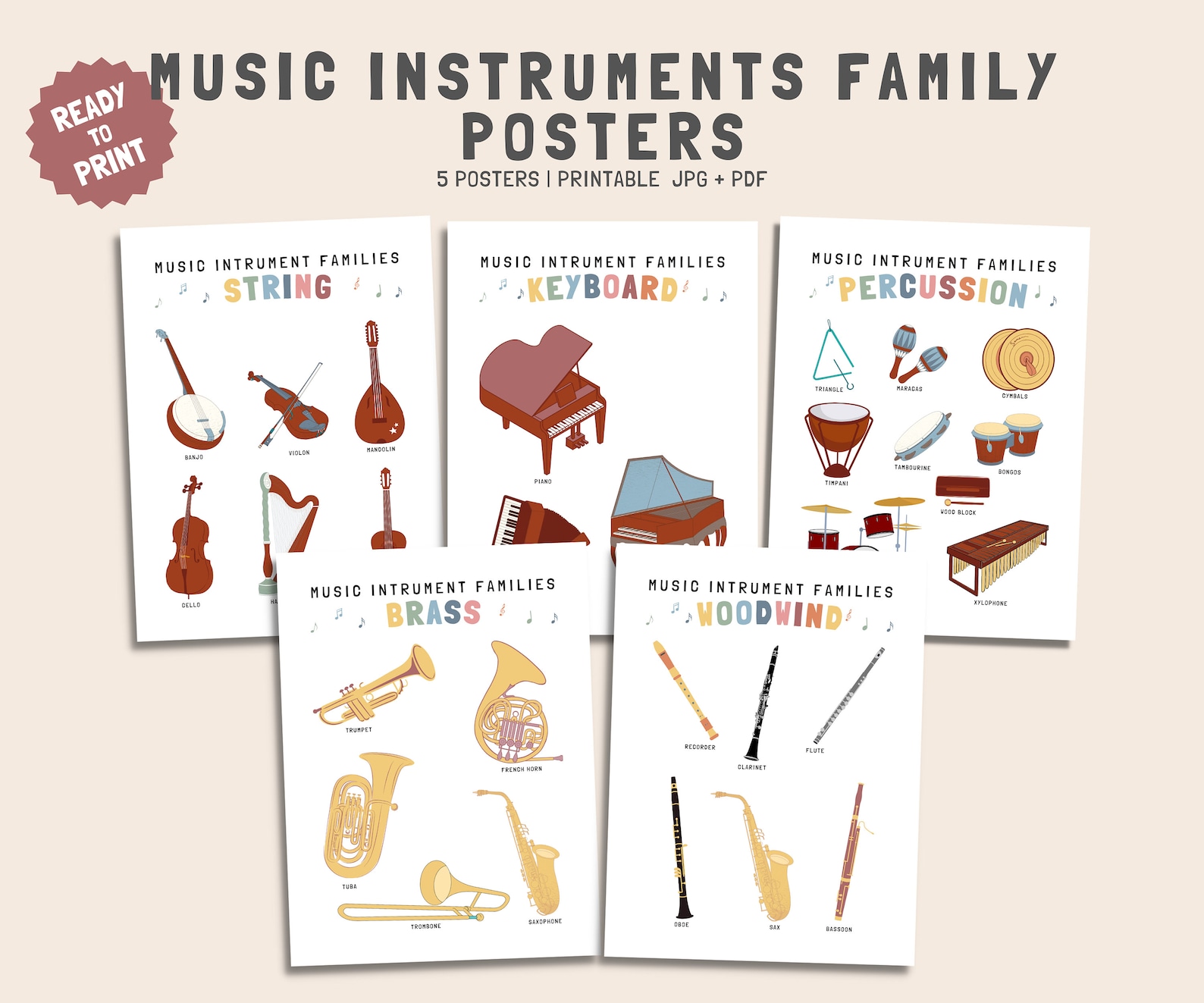 Music Instruments Poster, Classical Music Instruments, Educational ...