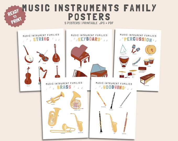 Quarterhouse Percussion Instrument Family Poster, Music Classroom ...