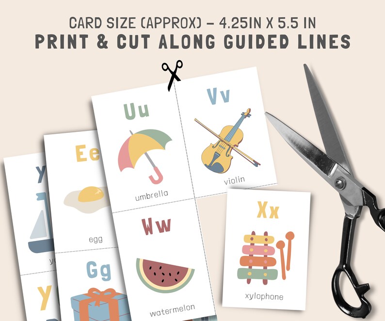 Printable Alphabet Flash Cards ABC Flashcards Printable - Etsy