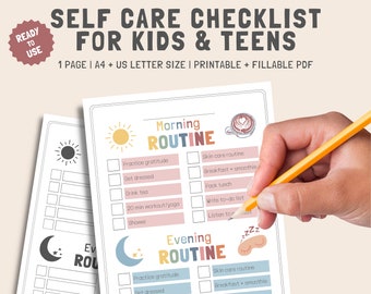 Self Care Checklist for Kids - Etsy