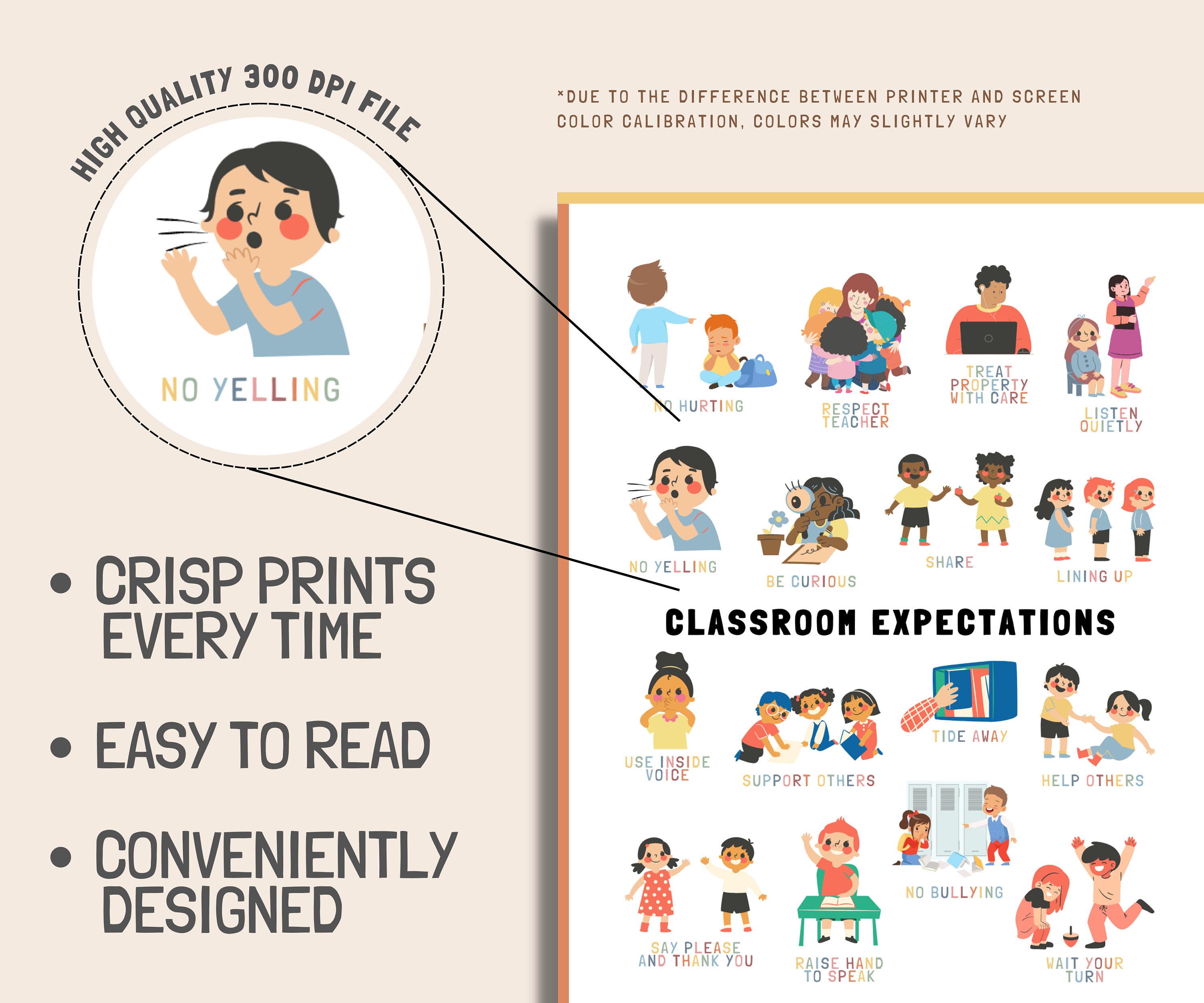 Classroom Expectations Poster, Classroom Rules Poster, Bulletin Board ...