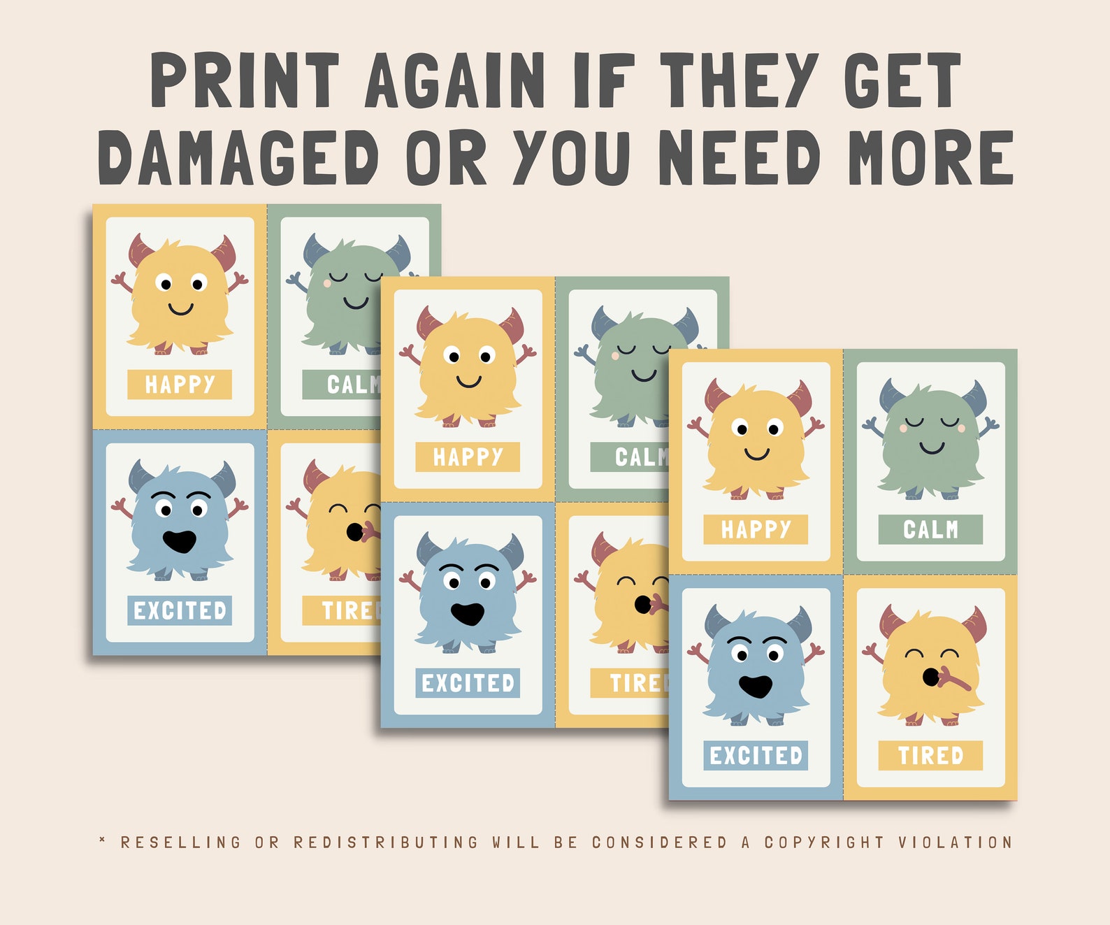 Monster Emotion Printable Activities Emotion Preschool - Etsy