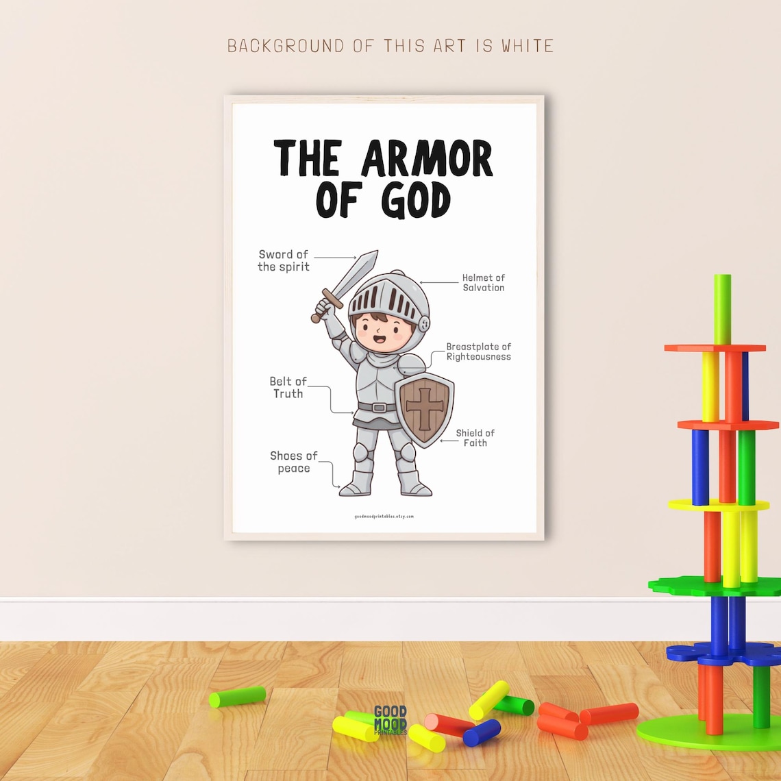 The Armor of God Poster for Kids, Preschool Classroom Decor, Christian ...