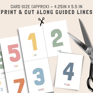 Numbers Flash Cards, Preschool Counting Flash Cards, Count and Clip ...