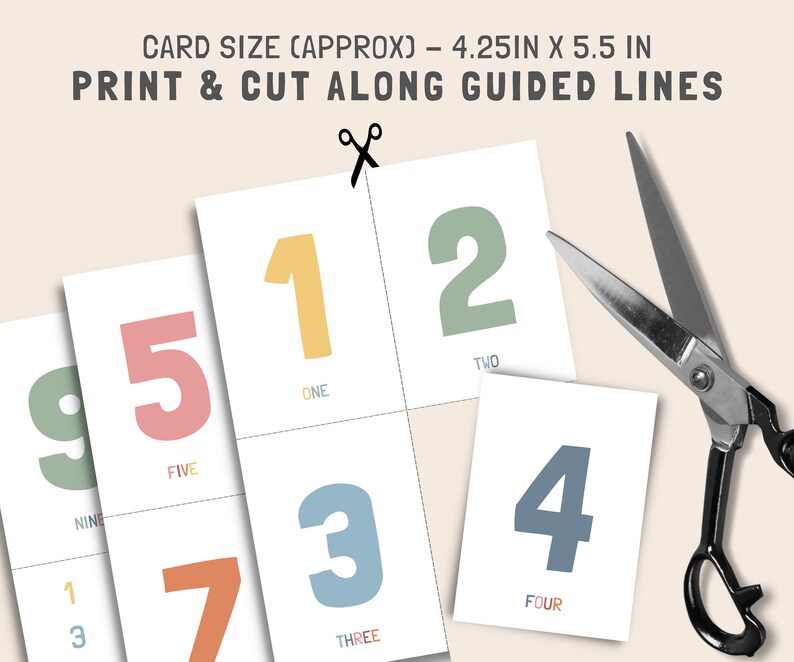 Numbers Flash Cards Preschool Counting Flash Cards Count and - Etsy