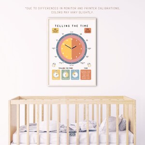 Telling Time Printable ,learning Clock Poster ,homeschool ,educational ...