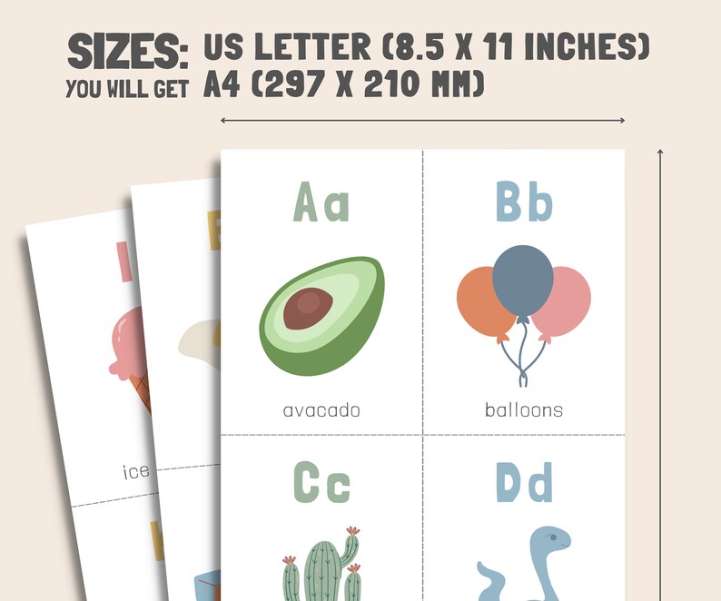 Printable Alphabet Flash Cards ABC Flashcards Printable - Etsy