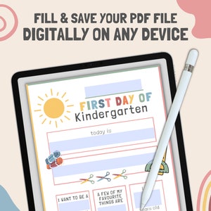 First Day of School Printable and Fillable Template, Last Day of School ...