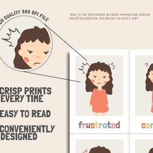 Feelings Flash Cards, Emotions Chart, Montessori Materials, Homeschool ...