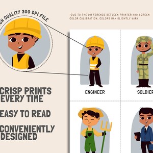 Professions Flash Cards, Montessori Cards, Flash Cards, Nomenclature ...