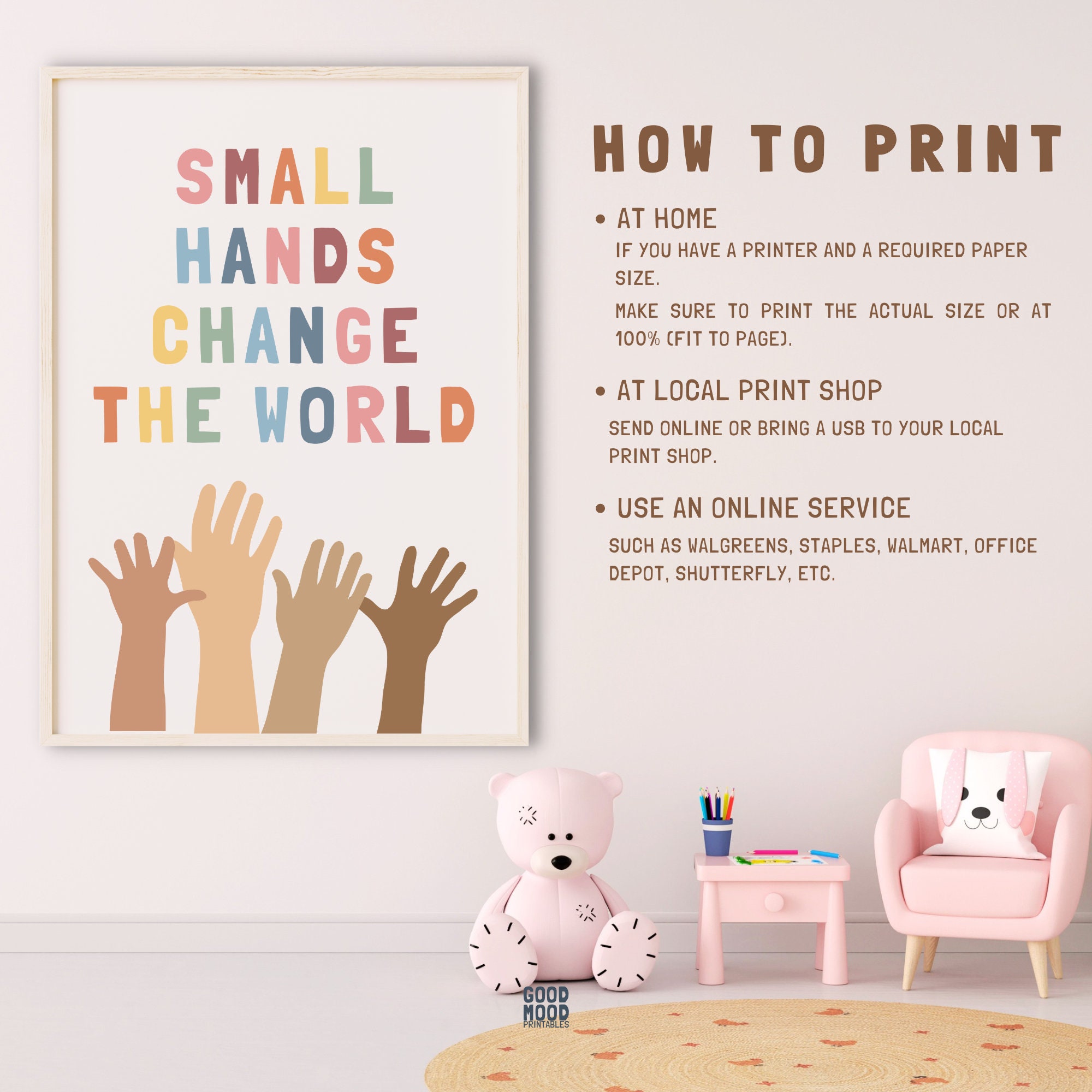 Change the World Poster Small Hands Change the World Kids - Etsy