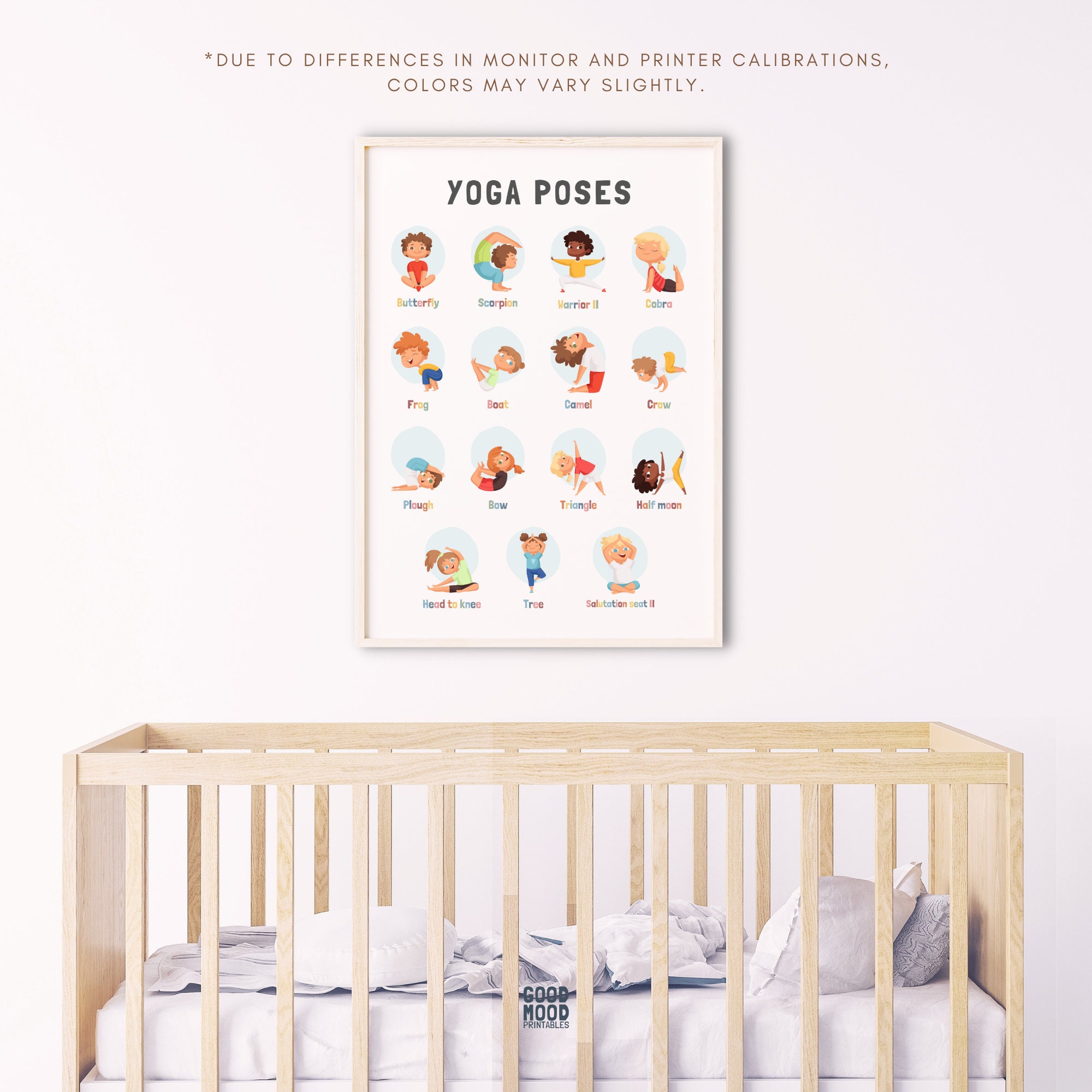 Póster de posturas de yoga para niños Montessori arte de - Etsy México