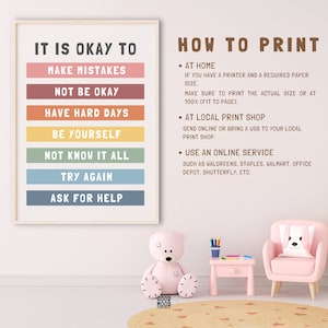 Feelings Poster, It's Ok to Make Mistakes Poster, Montessori Wall Art ...
