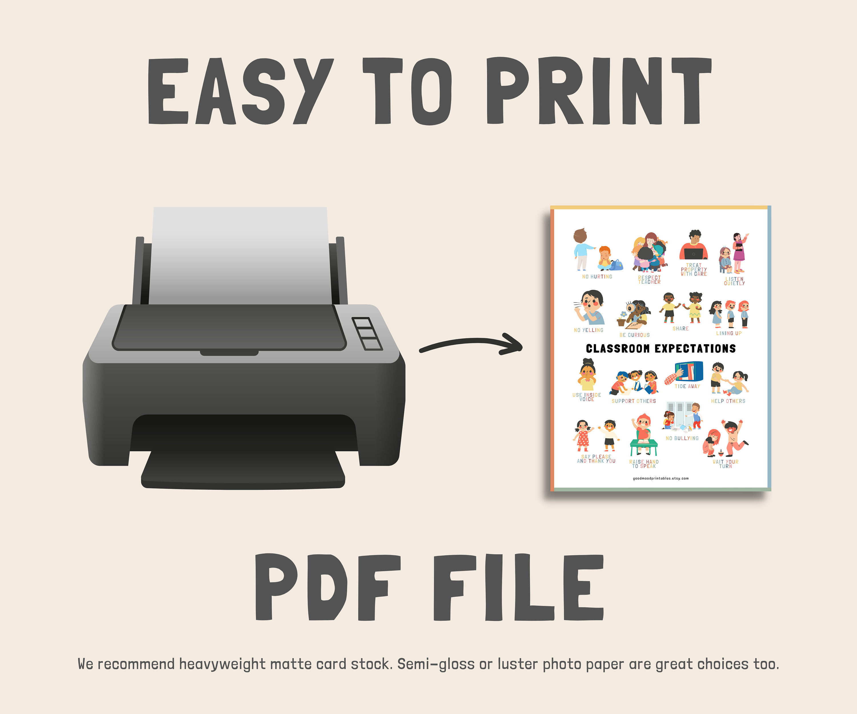 Classroom Expectations Poster, Classroom Rules Poster, Bulletin Board ...