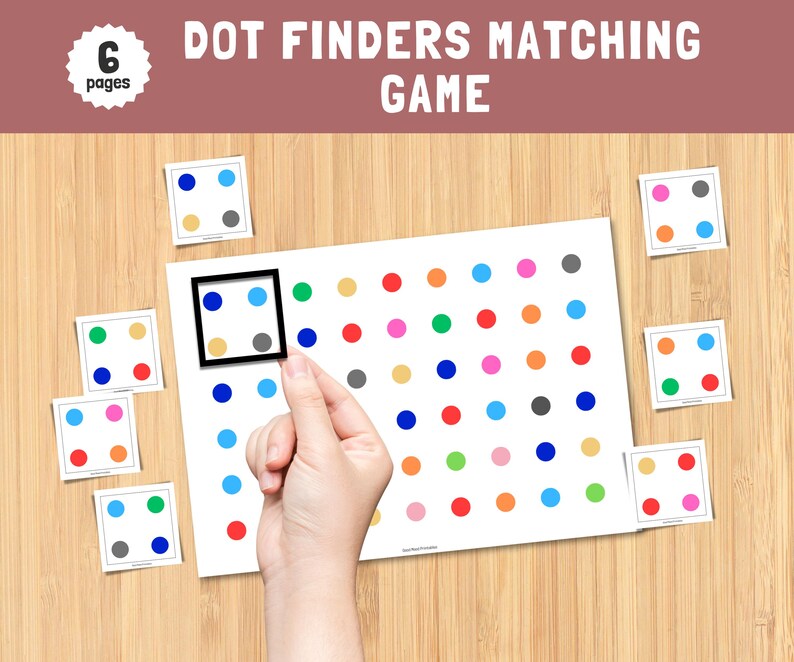 Dot Finders Matching Game: Printable Cognitive Skills Activity (PDF ...