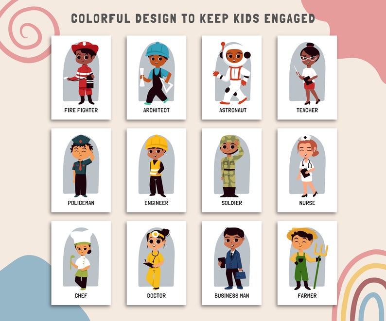 Professions Flash Cards, Montessori Cards, Flash Cards, Nomenclature ...