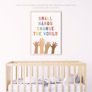 Change the World Poster, Small Hands Change the World, Kids Classroom ...