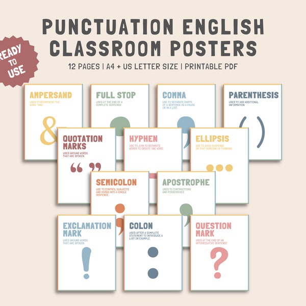 Punctuation Poster - Etsy