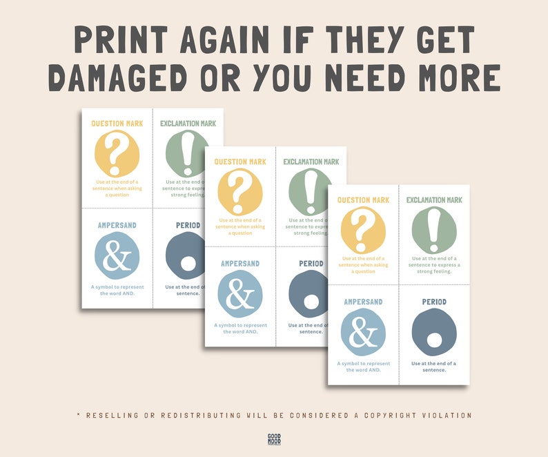 Punctuation Flash Cards Punctuation Marks and When to Use - Etsy