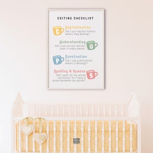Cups Editing Checklist, English Classroom Decor, Young Writers Editing ...