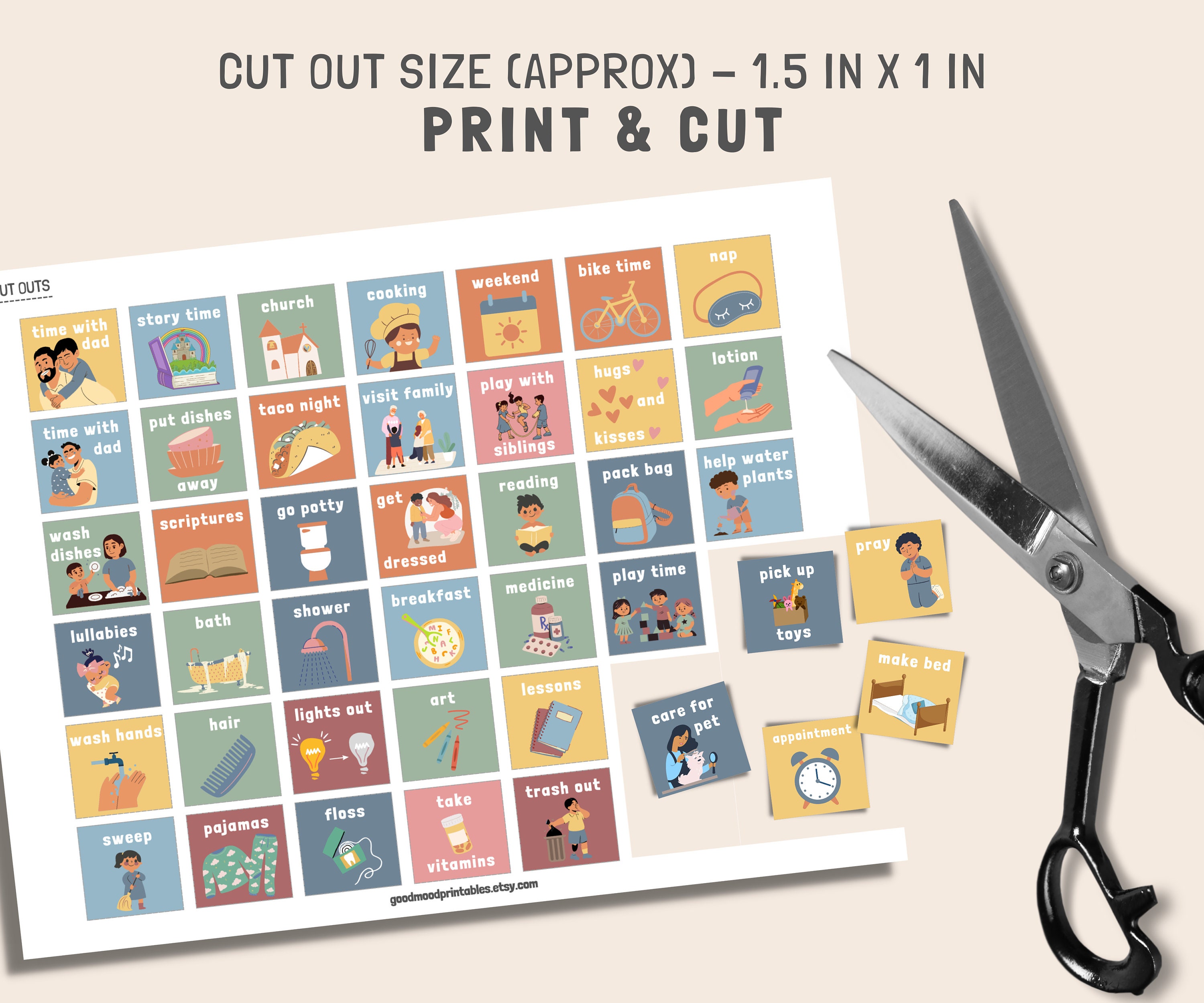 Chore Chart for Kids Daily Routine Montessori Printable - Etsy