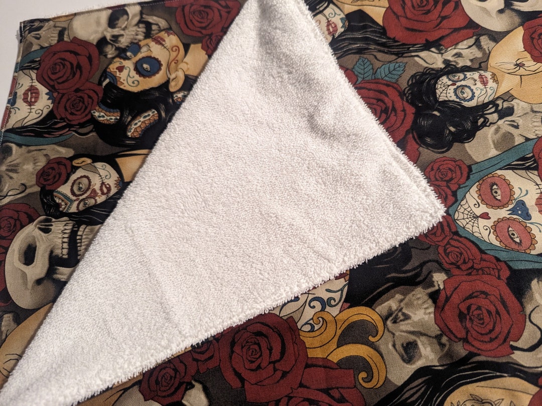 Set of 2 Candy Skull Pin up / Gothic Hand Towels - Etsy