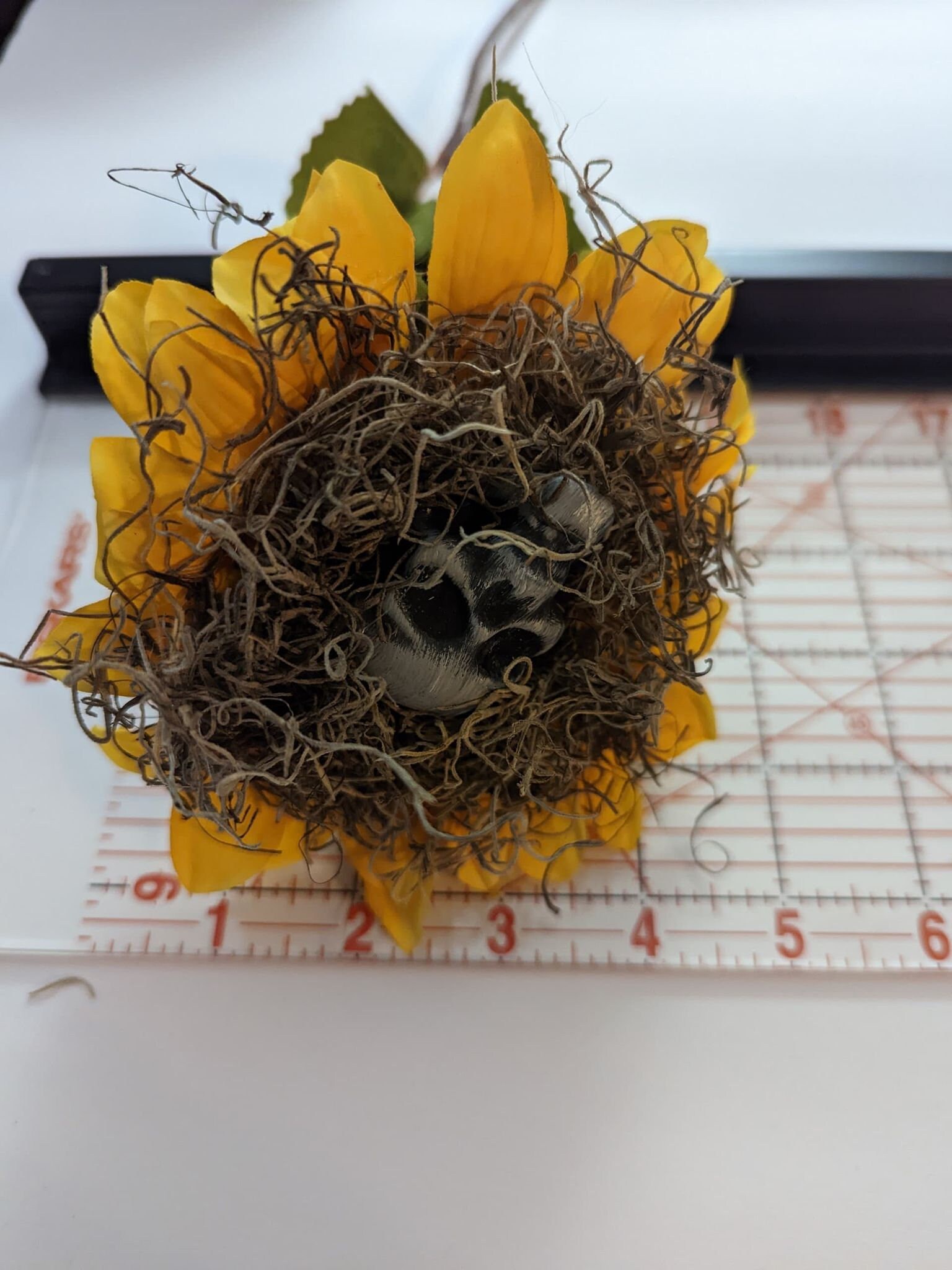 Set of 4 Gothic Yellow Skull Faux Sunflower Decor / Fax - Etsy