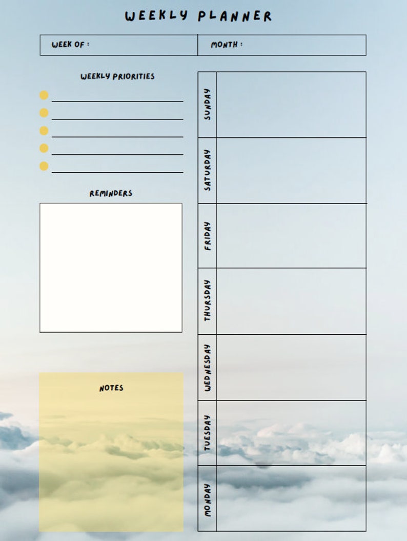 Printable Study Planner Digital Weekly Planner Journal for Students - Etsy