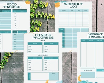 Printable Planner, Diet Tracker, Weight Planner, Fitness Journal, Meal ...