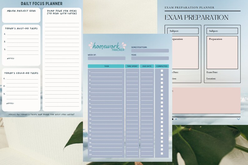 Printable Study Planner Digital Weekly Planner Journal for Students - Etsy