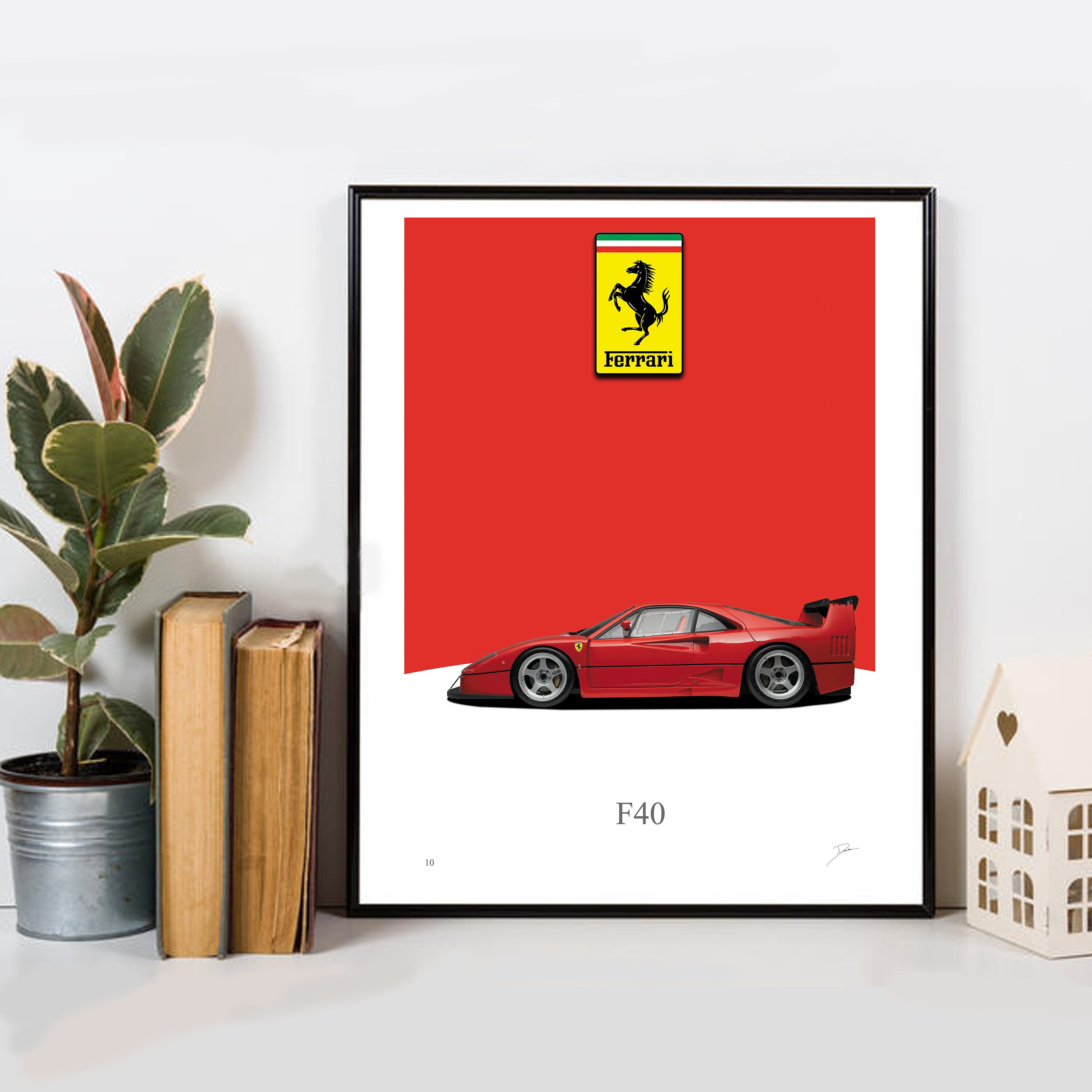Ferrari Collection - Wall Art Print - Minimalist Garage Range - Etsy