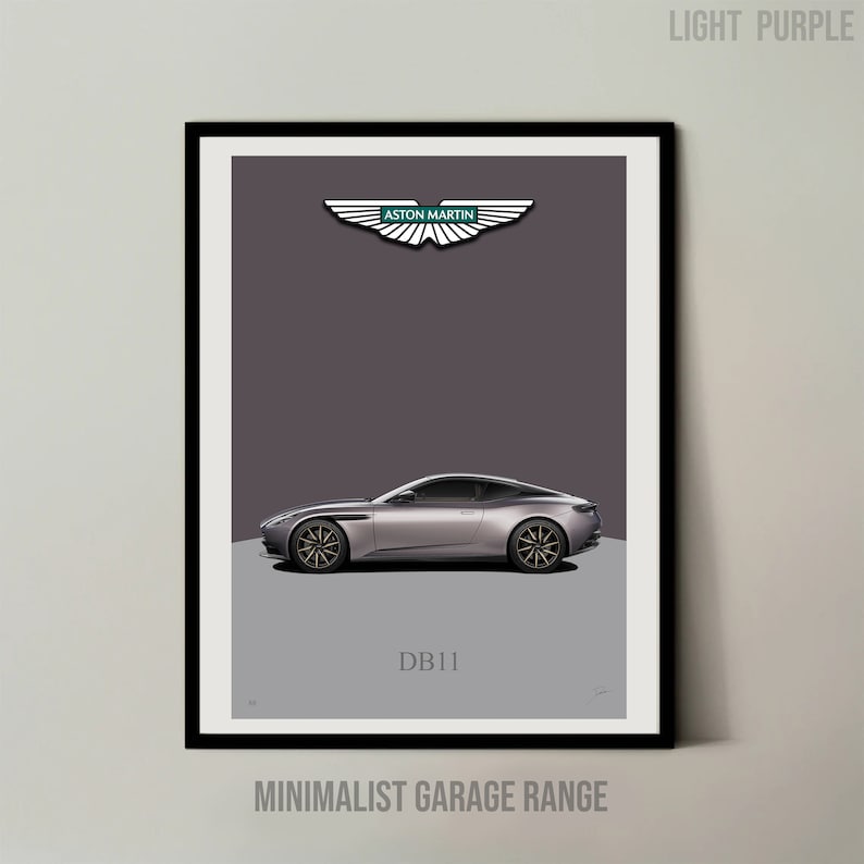 Aston Martin DB11 Wall Art Print Minimalist Garage Range - Etsy