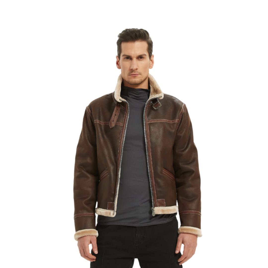 Cosplay RE 4 Leon S Kennedy Jacket Brown Leather Stand Collar Clothing ...
