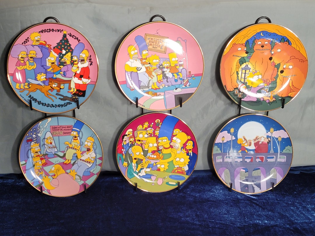 RARE Vintage the Simpsons 24K Gold Limited Edition Collector Plates Set ...