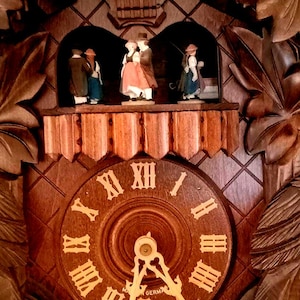 Vintage 1990s Adolf Herr Handcrafted Wooden Musical Cuckoo Clock House ...
