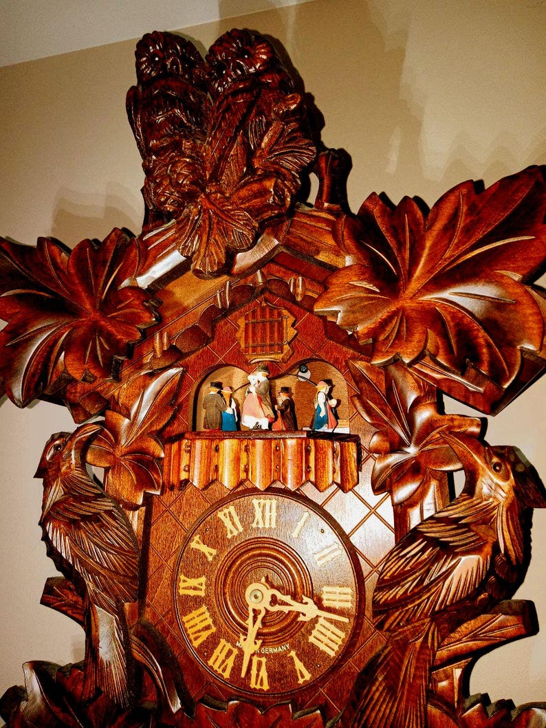 Vintage 1990s Adolf Herr Handcrafted Wooden Musical Cuckoo Clock House ...