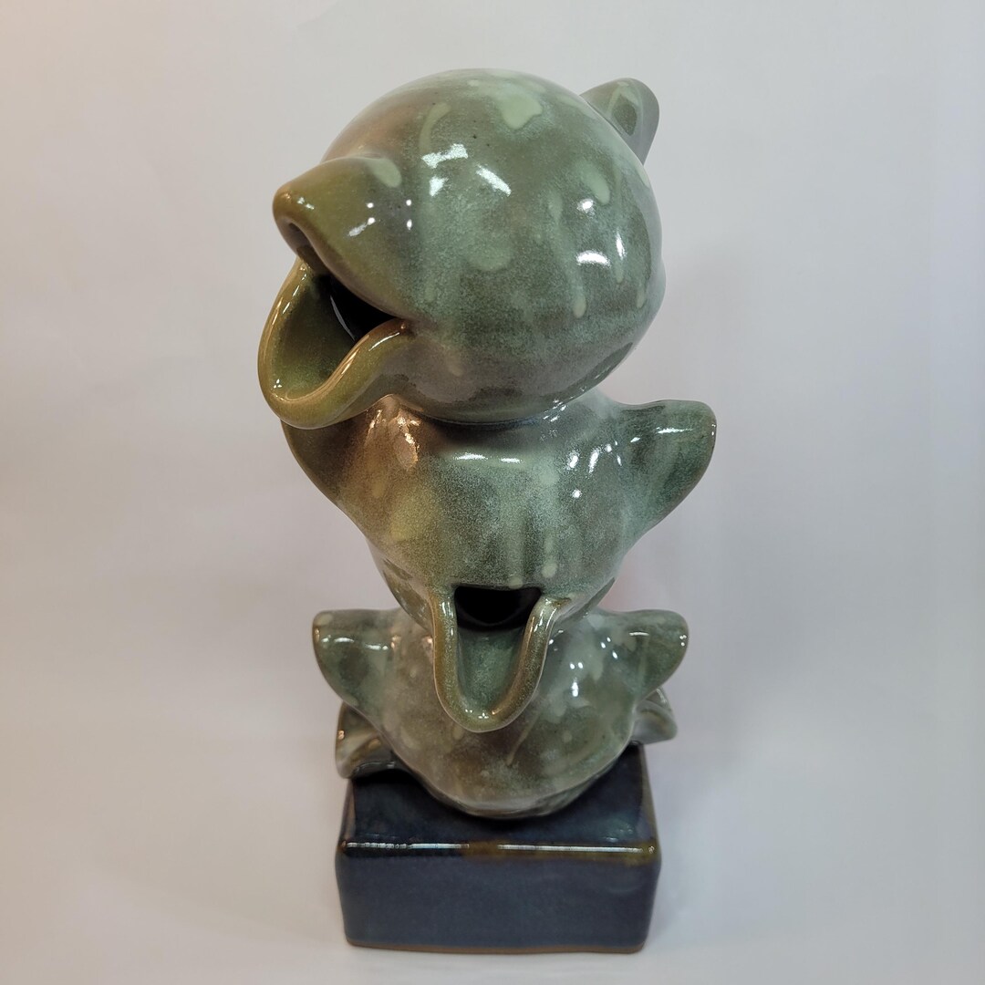 Beautiful One of a Kind Sculpture of 3 Double Sided Fish Heads on a ...
