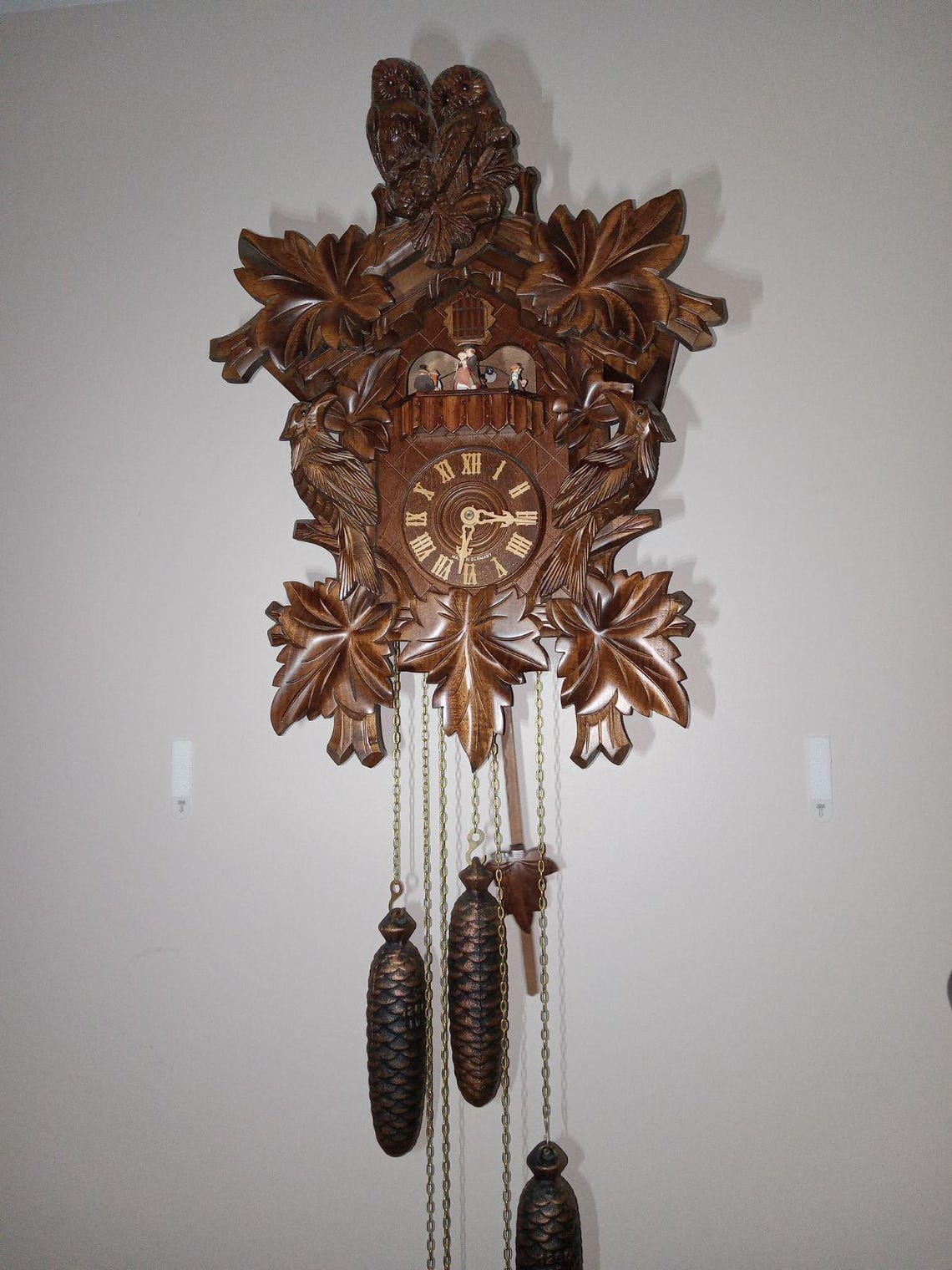 Vintage 1990s Adolf Herr Handcrafted Wooden Musical Cuckoo Clock House ...