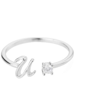 Simple Initial Letter Rings Stackable Name Ring Personalized - Etsy