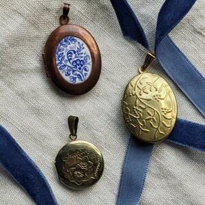 Tiny Watercolor Set Inside Hand Painted Vintage Locket made With ...
