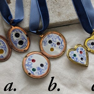 Tiny Watercolor Set Inside Hand Painted Vintage Locket made With ...