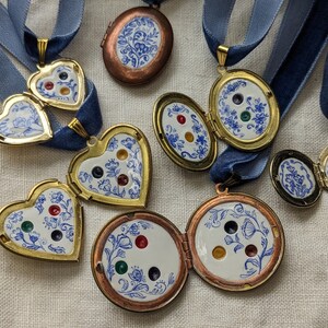 Tiny Watercolor Set Inside Hand Painted Vintage Locket made With ...